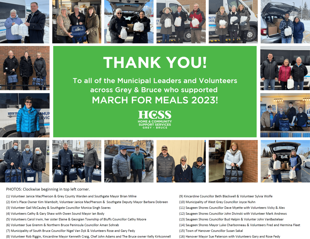 HCSS Grey-Bruce Celebrates March for Meals - Home & Community Support ...